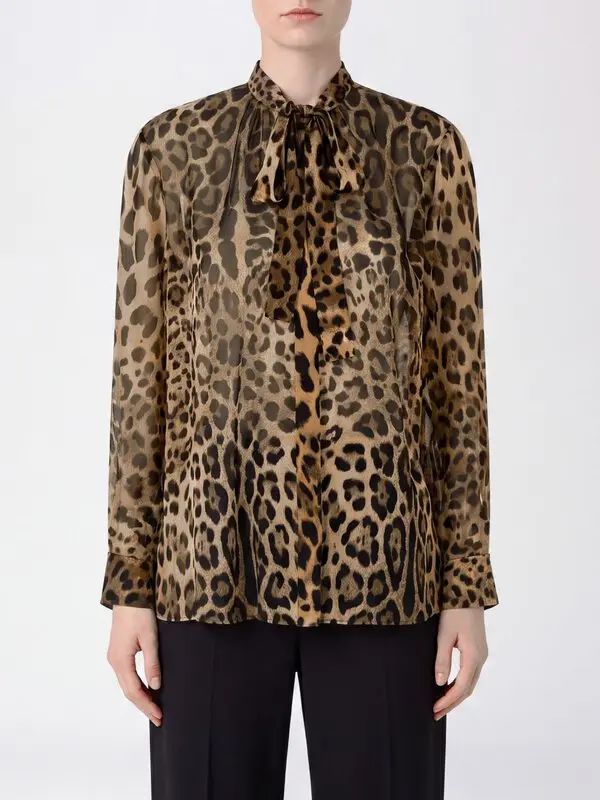 Dolce & Gabbana Leopard Print Silk Shirt