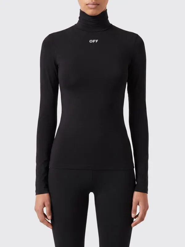 Off-White Logo-detail Slim-fit Turtleneck Top In Stretch Technical Fabric