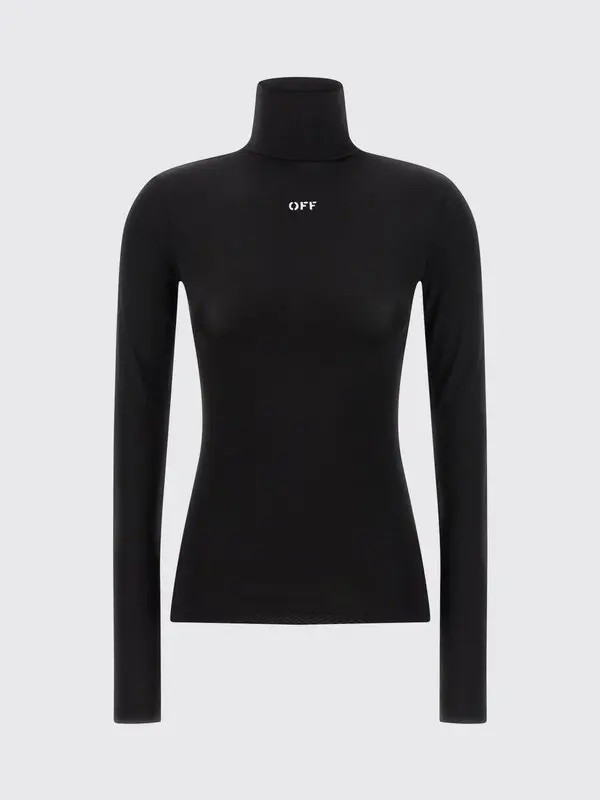 Off-White Logo-detail Slim-fit Turtleneck Top In Stretch Technical Fabric