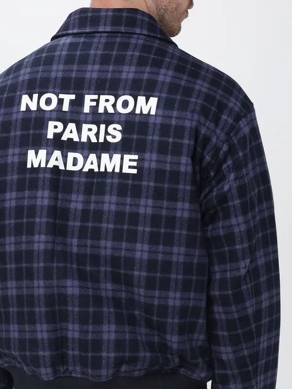 Drole De Monsieur Tartan Pattern Wool Blend Shirt Jacket