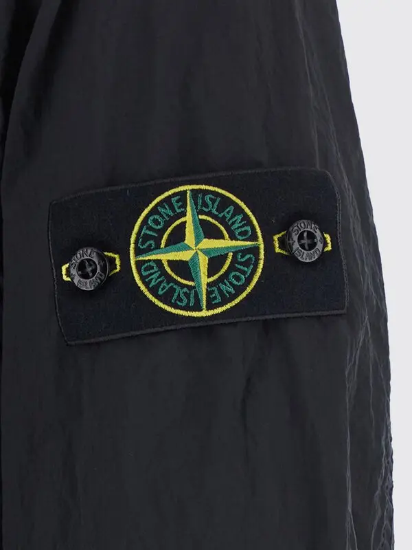 Stone Island Econyl® Recycled Nylon Shirt Jacket With Zip And Logo