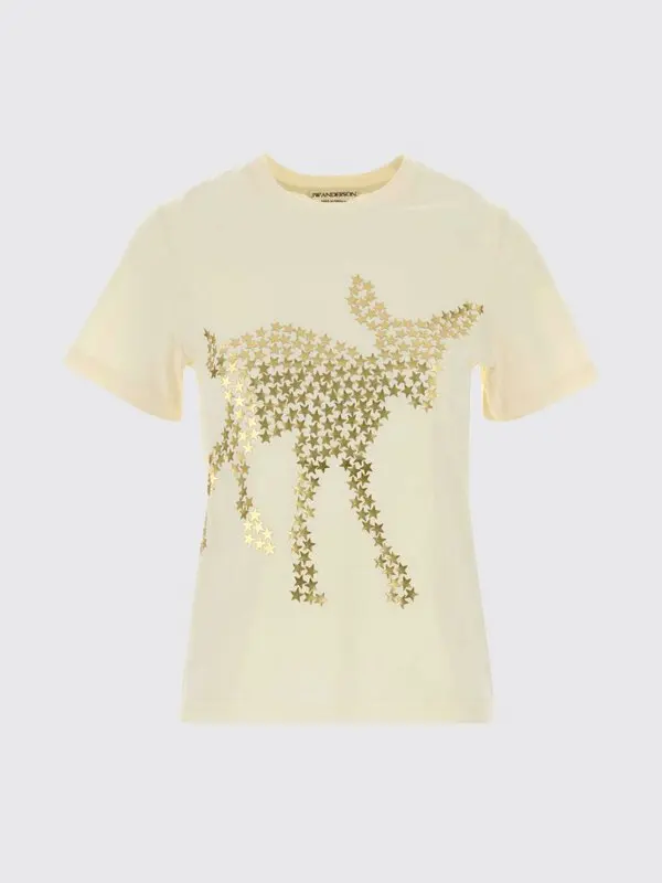 JW Anderson All-over Star Graphic Print Cotton T-shirt - Ecru