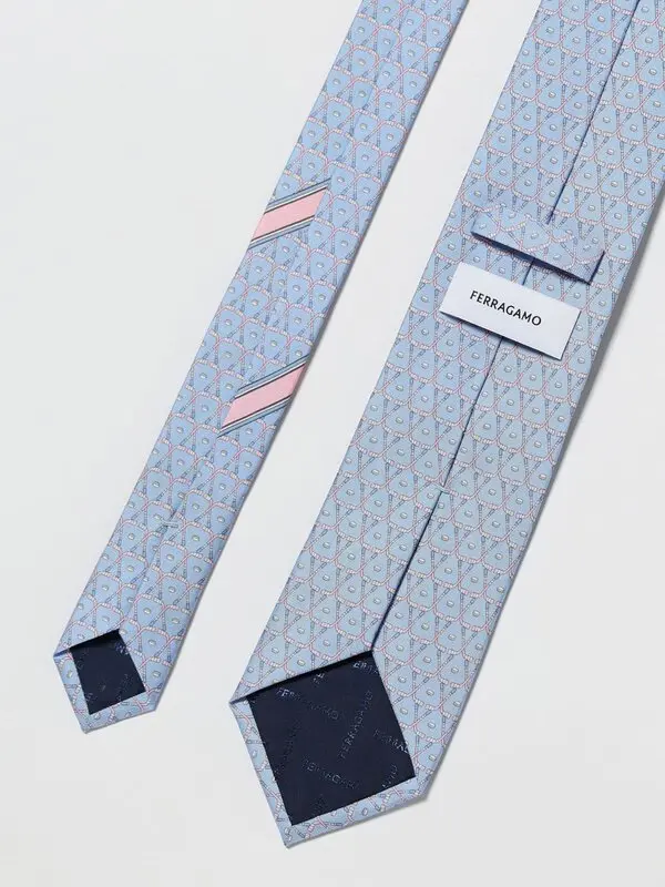 FERRAGAMO Neck Tie - Gnawed Blue