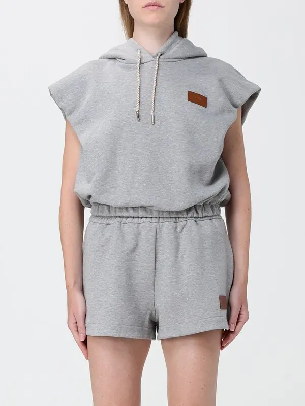 Fendi Short-sleeved Relaxed Fit Cotton Hoodie With Dropped Shoulders