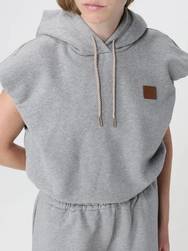 Fendi Short-sleeved Relaxed Fit Cotton Hoodie With Dropped Shoulders