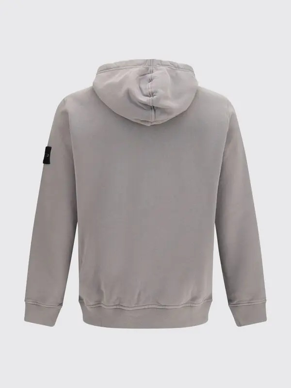Stone Island Cotton Zip-up Hoodie With Dropped Shoulders - Grey