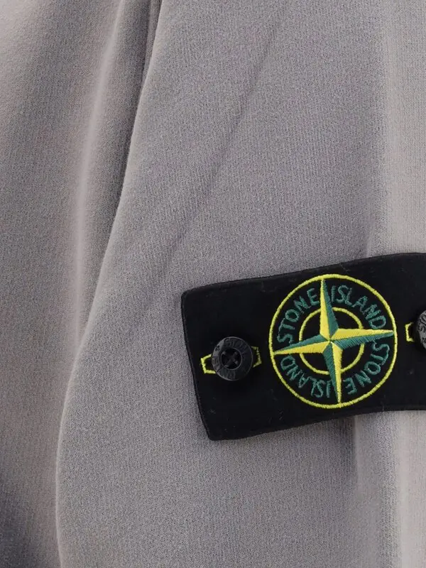 Stone Island Cotton Zip-up Hoodie With Dropped Shoulders - Grey