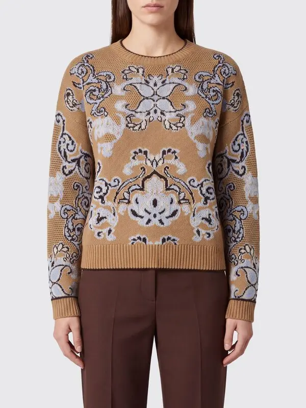 TWINSET Liberty Floral Wool And Cashmere-blend Sweater - Brown