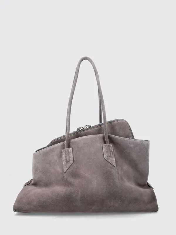 Attico La Passeggiata Asymmetrical Suede Shoulder Bag With Double Handle