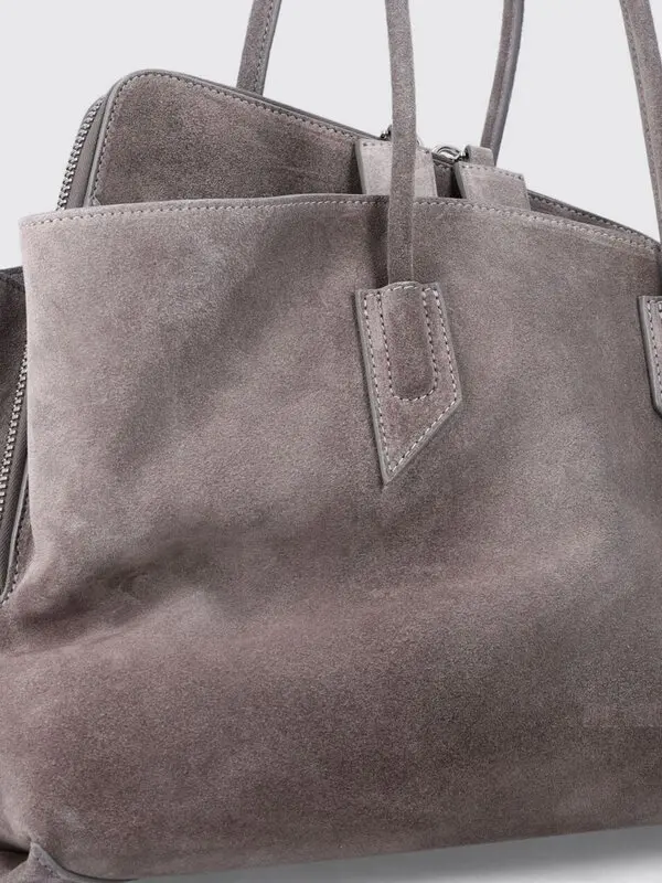 Attico La Passeggiata Asymmetrical Suede Shoulder Bag With Double Handle