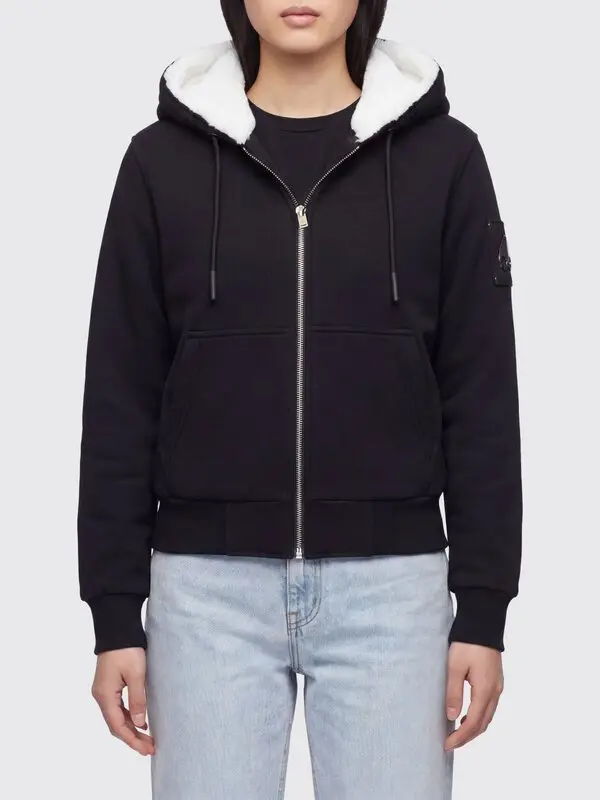 Moose Knuckles Zip-up Cotton-blend Hoodie With Applied Logo - Black 1