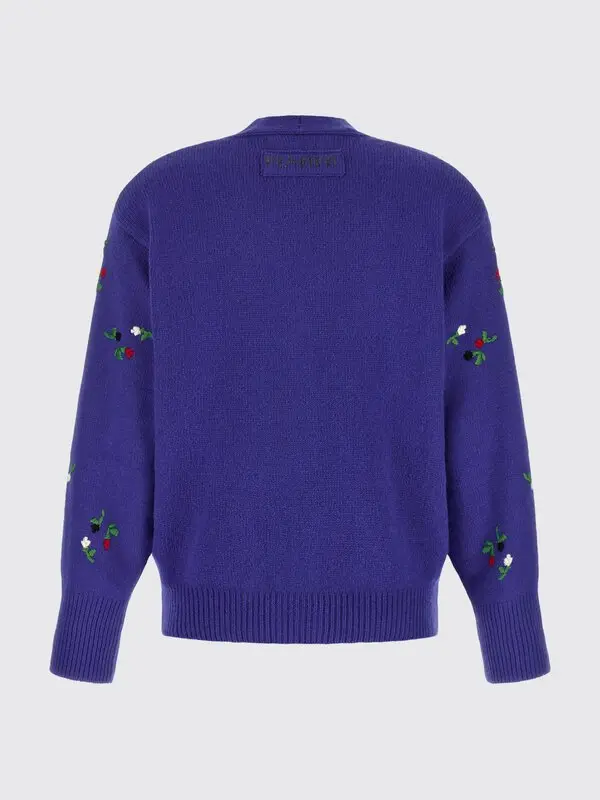 Marni Virgin Wool And Cashmere Cardigan With Floral Embroidery