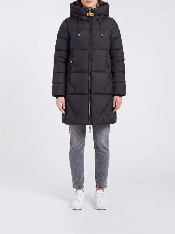 PARAJUMPERS Janet Long Quilted Nylon Down Jacket With Hood - Black
