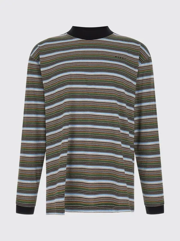 Marni Striped Long-sleeved Cotton T-shirt
