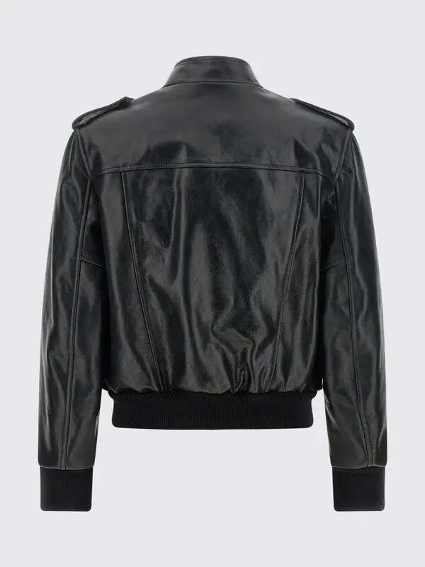 TOM FORD Lambskin Leather Bomber Jacket With High Neck And Epaulettes