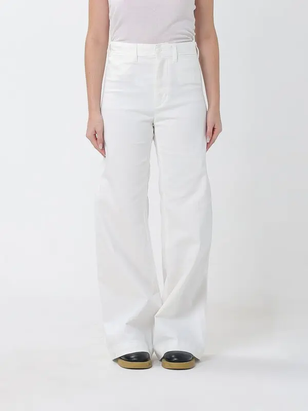 Polo Ralph Lauren High-waisted Flared Pants In Stretch Cotton - White