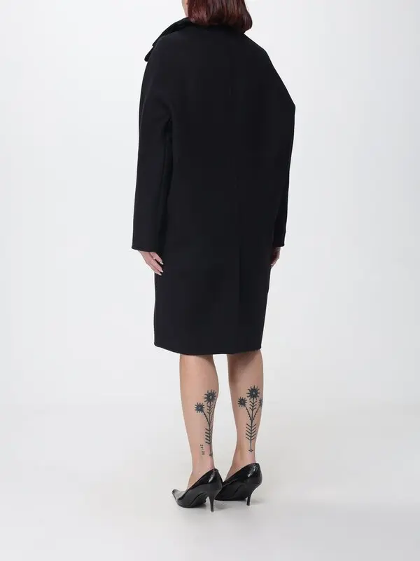 COURREGES Double-breasted Wool Coat With Lapels And Dropped Shoulders