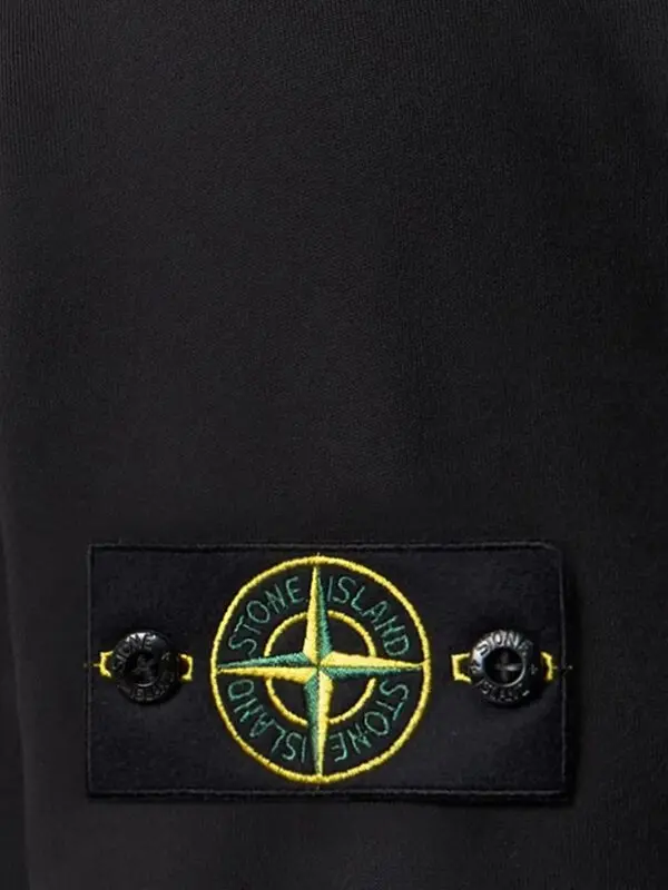 Stone Island Half-zip Cotton Turtleneck Sweatshirt With Compass Logo - Black