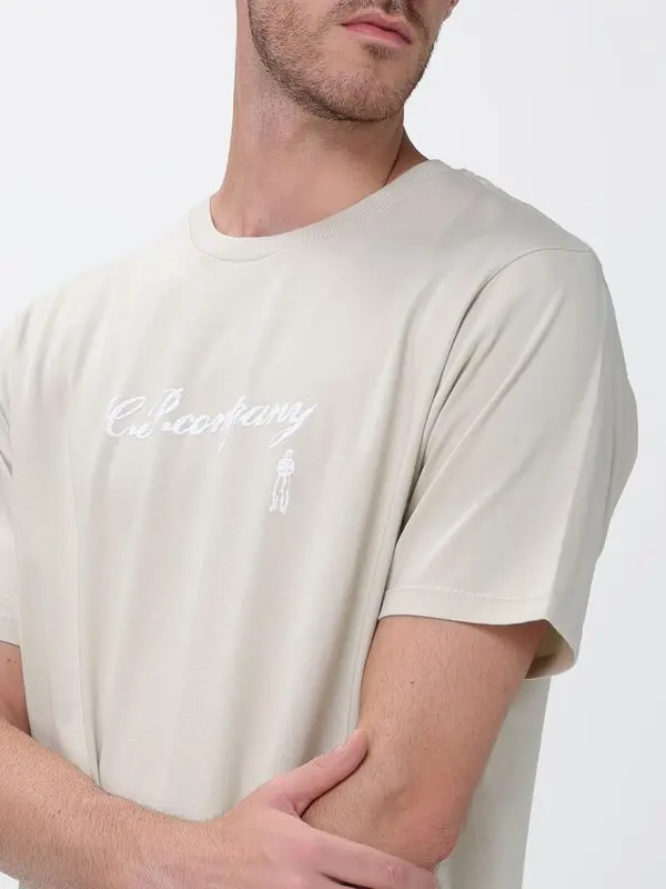 C.P. COMPANY Short-sleeved Cotton T-shirt With A Contrasting Logo On The Chest