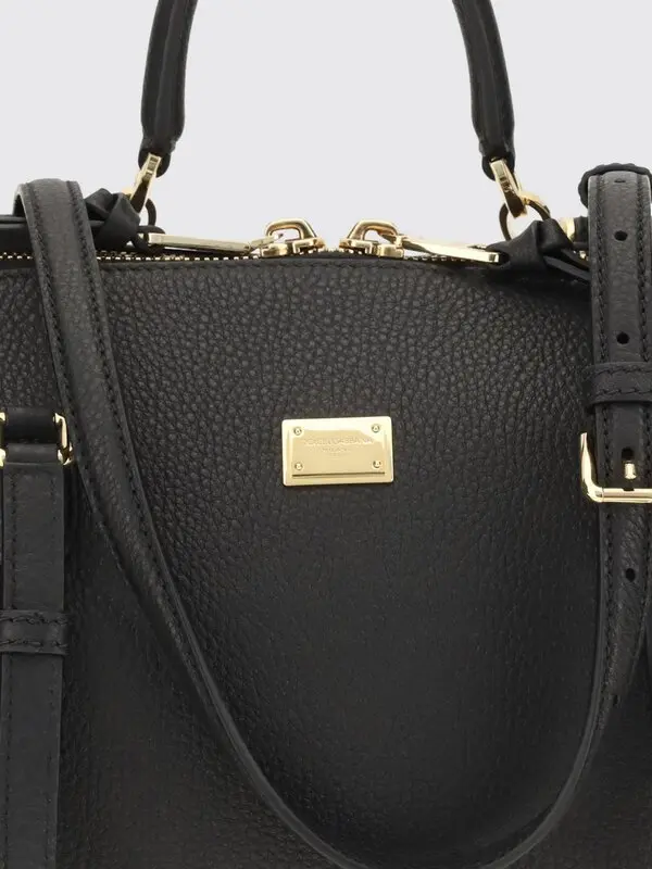 Dolce & Gabbana Grainy Leather Top Handle Bag - Black