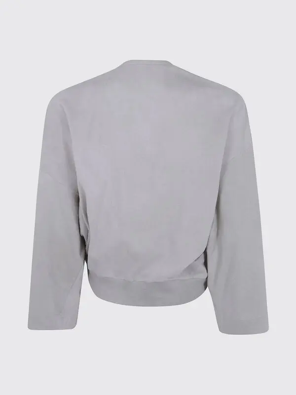 ZIGGY CHEN Draped V-neck Cardigan In Cotton With Tie Fastening