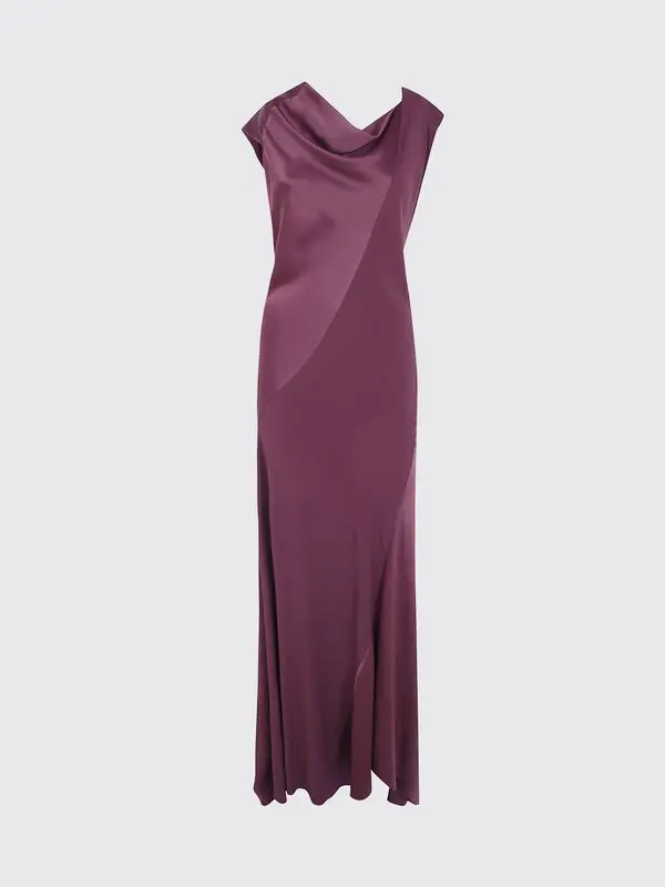 Alberta Ferretti Long Satin Slip Dress For Ceremonies And Events - Red
