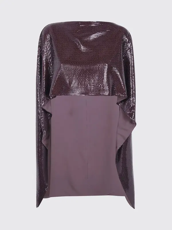 Alberta Ferretti Asymmetric Cropped Evening Top With Tie Fastening - Brown