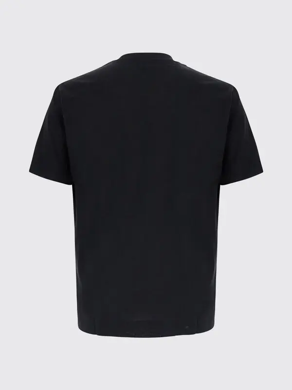 Emporio Armani Lyocell And Cotton Blend T-shirt With Eagle Logo - Black