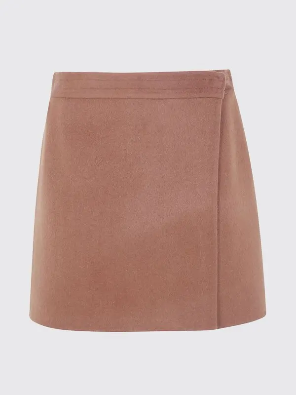 SEMICOUTURE High-waisted Wool Wrap Miniskirt - Red
