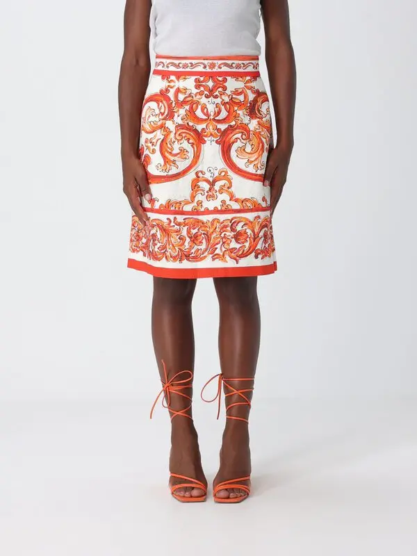 Dolce & Gabbana Majolica Print Stretch-cotton Pencil Skirt