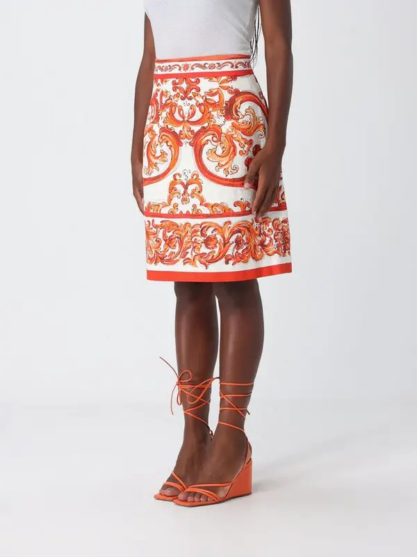 Dolce & Gabbana Majolica Print Stretch-cotton Pencil Skirt