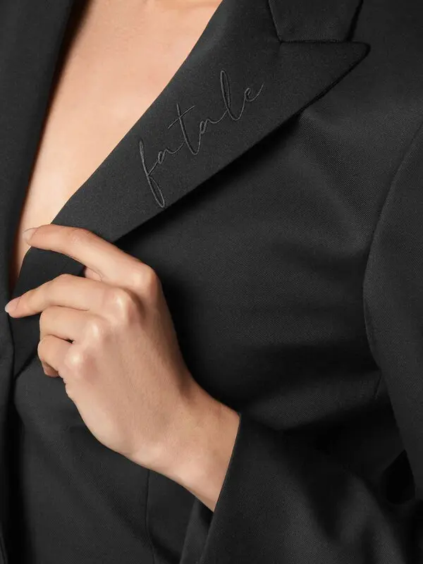 Philipp Plein Single-breasted Cropped Blazer With Peak Lapels - Black
