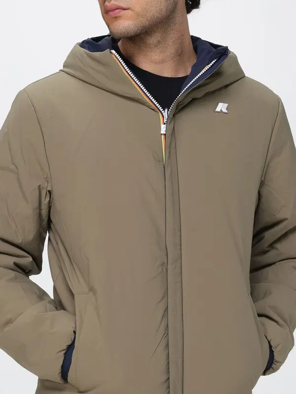 K-WAY Reversible Hooded Windbreaker In Recycled Nylon - Blue