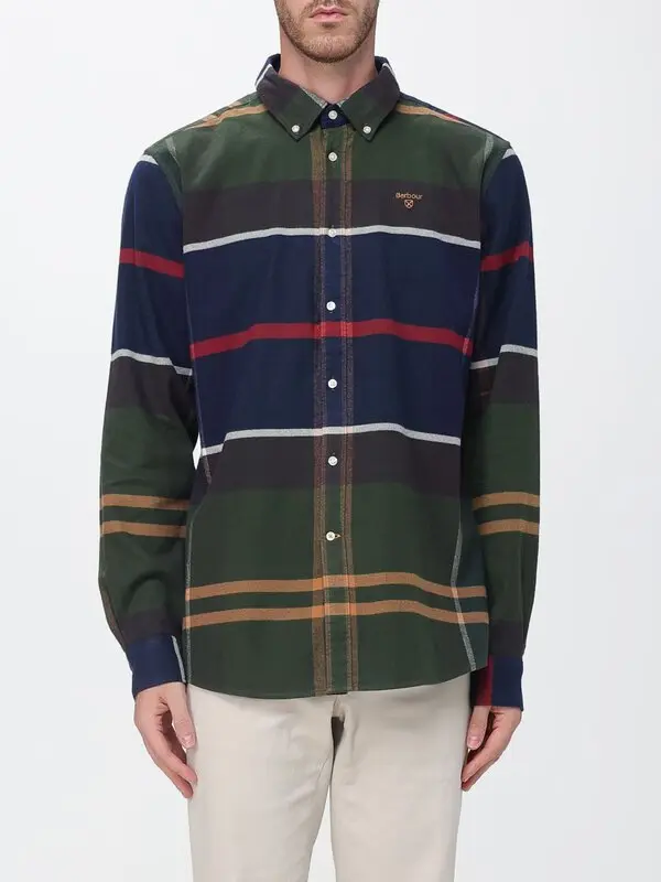 Barbour Check Cotton Long-sleeve Shirt With A Button-down Collar