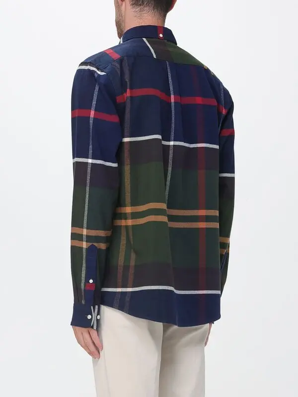 Barbour Check Cotton Long-sleeve Shirt With A Button-down Collar