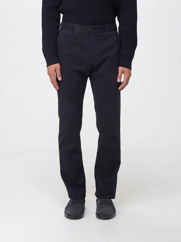 Incotex Slim Fit Stretch Cotton Chino Pants With Slant And Welt Pockets - Blue