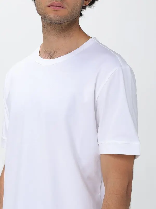 PAOLO PECORA Short-sleeved Jersey Crewneck T-shirt - Beige