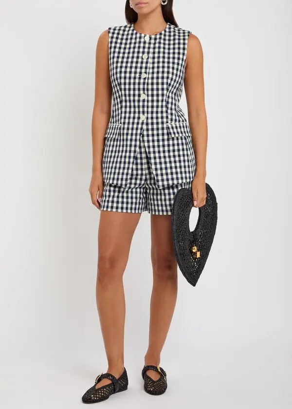 Veronica Beard Haina Gingham Seersucker Shorts