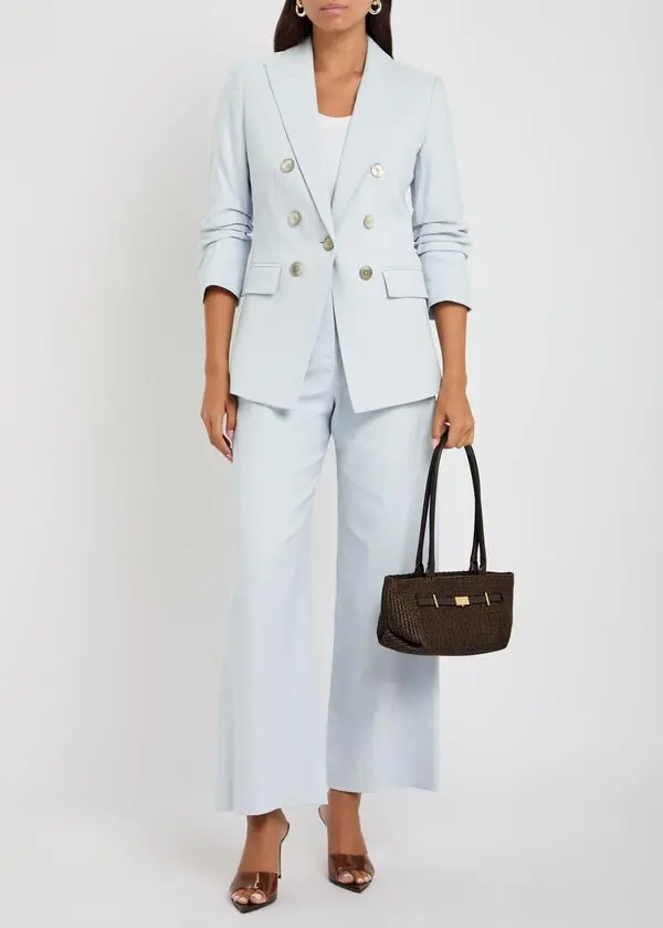 Veronica Beard Tomi Dickey Gathered-sleeve Twill Blazer