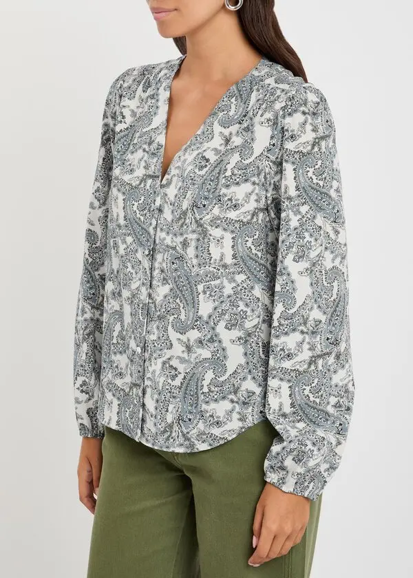 Veronica Beard Farah Printed Silk-blend Blouse