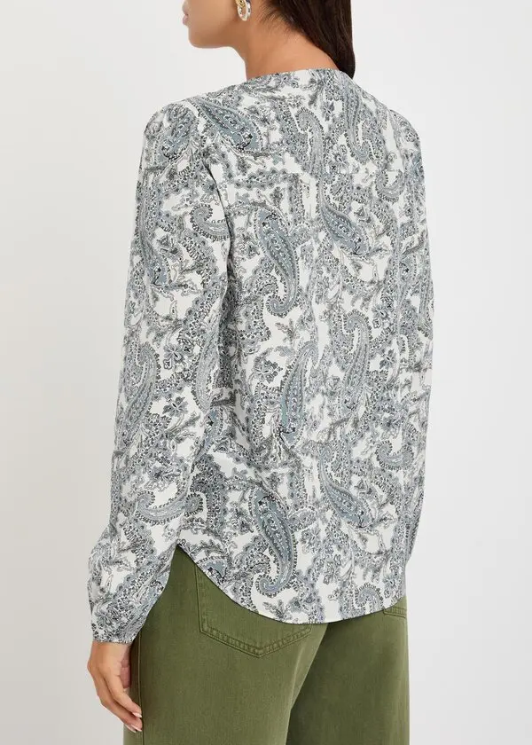 Veronica Beard Farah Printed Silk-blend Blouse