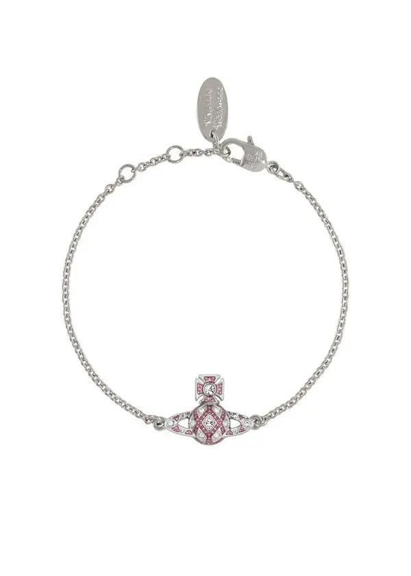 VIVIENNE WESTWOOD Rachelle Bas Relief Crystal Orb Bracelet - Silver