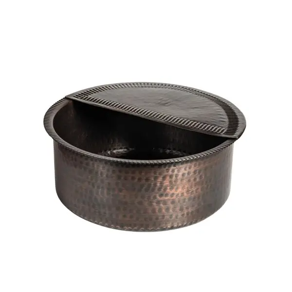 ANATOLIACRAFT Dark Copper Foot Bath Bowl With Removable Footrest
