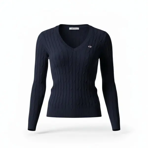 FOREPLAY GOLF Luxe Cashmere Blend V-neck Cable Knit Sweater