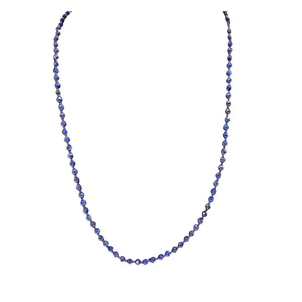 MADISON MAISON Faceted Lapis Lazuli Beaded Necklace - Blue
