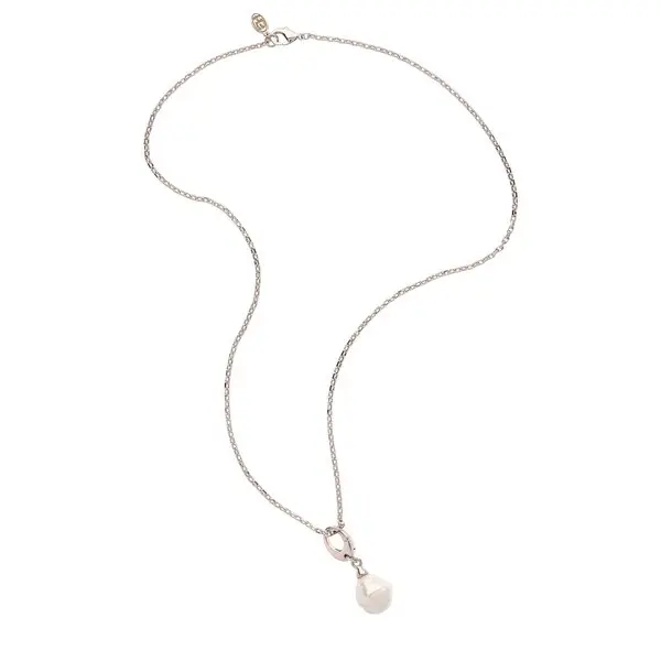 EMMA HOLLAND JEWELLERY Baroque Pearl & Platinum Charm Necklace - Silver