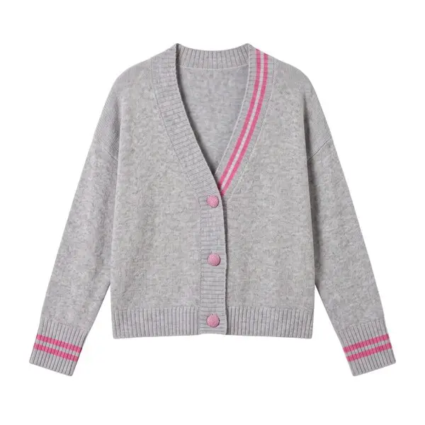 BRODIE CASHMERE Courtney Comfy Cashmere Cardigan - Grey