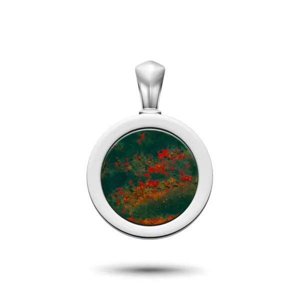 RAHUL PATEL COLLECTION Green / Red / Silver Genesis Bloodstone Amulet - Green/red/silver