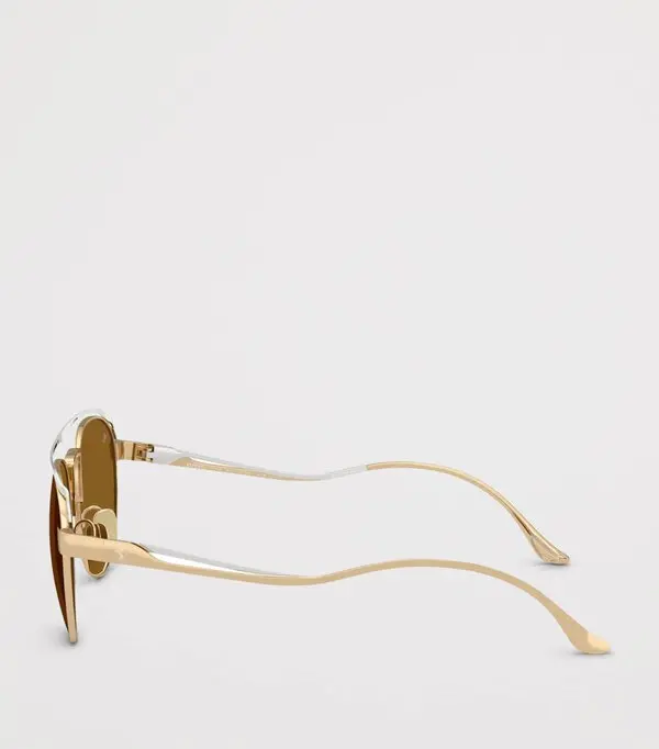FERRARI Titanium Oval Sunglasses