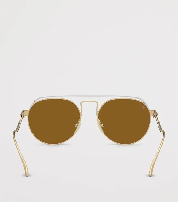 FERRARI Titanium Oval Sunglasses